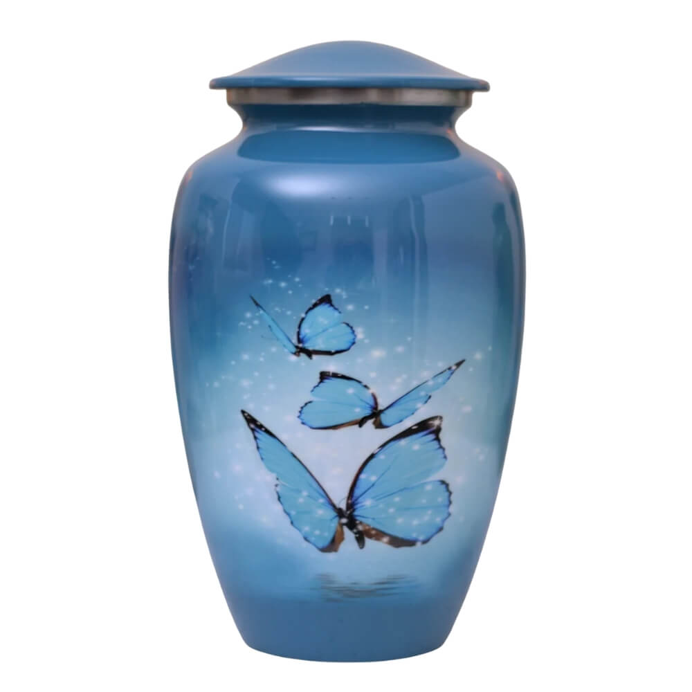 Blue Butterfly Cremation Urn NZ | Elegant Adult Ashes Urn – Forever Urns