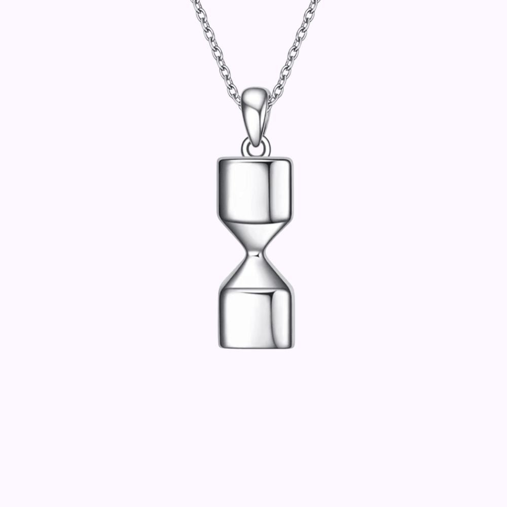 Timeless Sands Memorial Necklace | Silver Hourglass Keepsake – Forever Urns